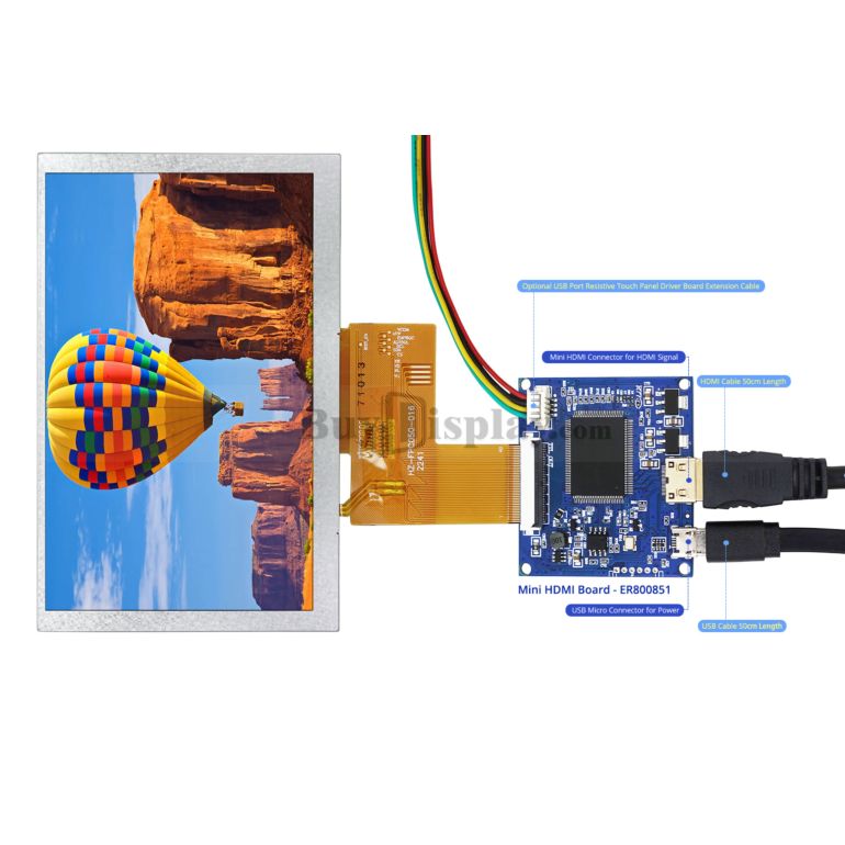 Hdmi Card For PC 5-Inch HDMI Touch Screen Display For Raspberry Pi ...