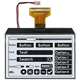 3.4"240x160 Dot Matrix LCD Display Serial Interface,Black on White
