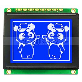 Blue 128x64 SPI Graphic LCD Display Module,Built-in Character ROM