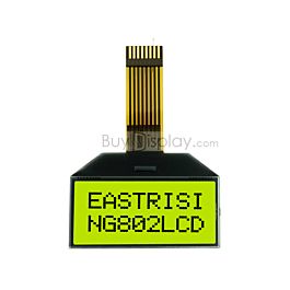 Character Display 8x2 LCD Module 3.3v Pinout,Arduino,Black on YG