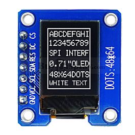 Serial SPI White 0.71" inch Arduino,Raspberry Pi OLED Display 48x64